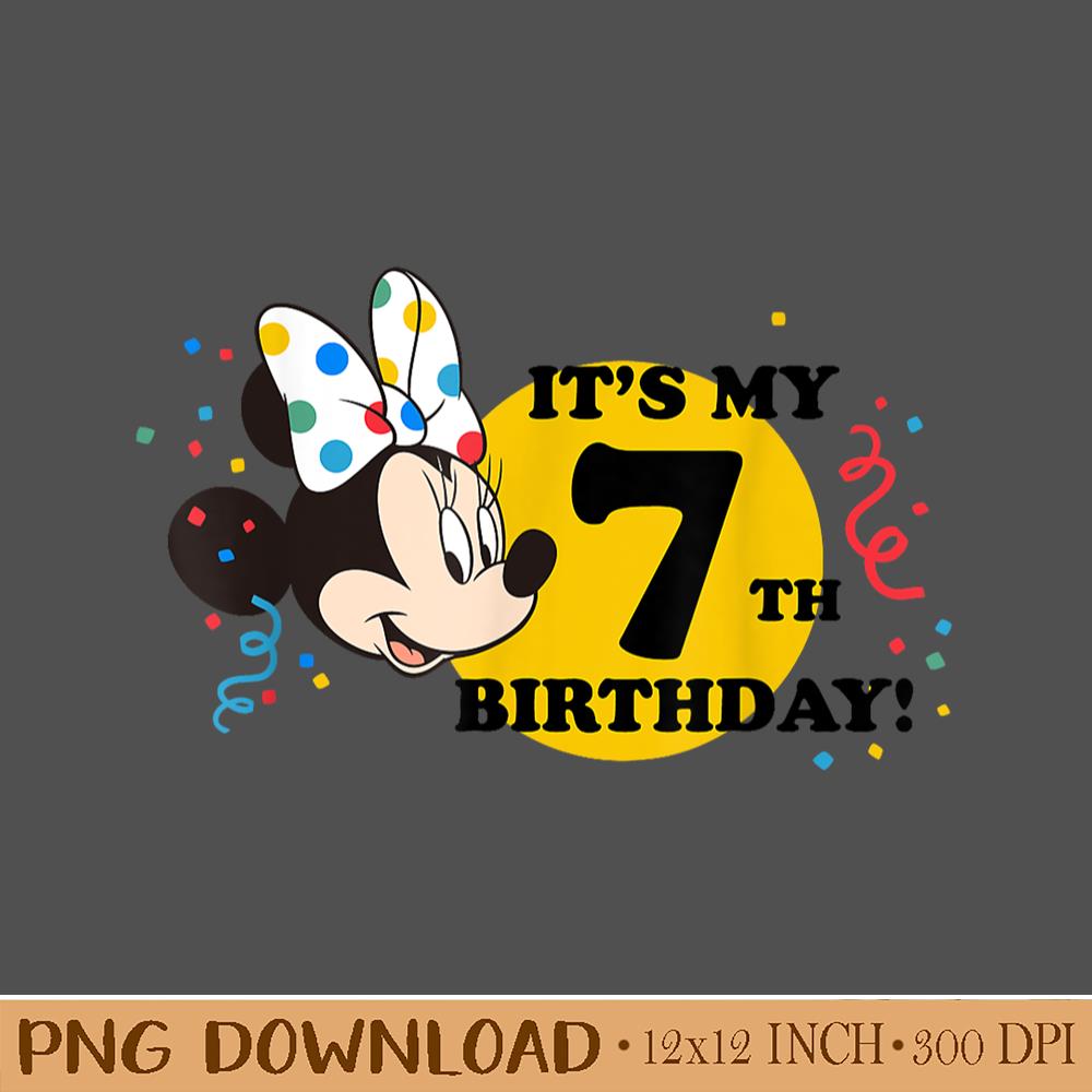 Disney Minnie Mouse 7th Birthday TShirt Design PNG. Instant - Inspire ...