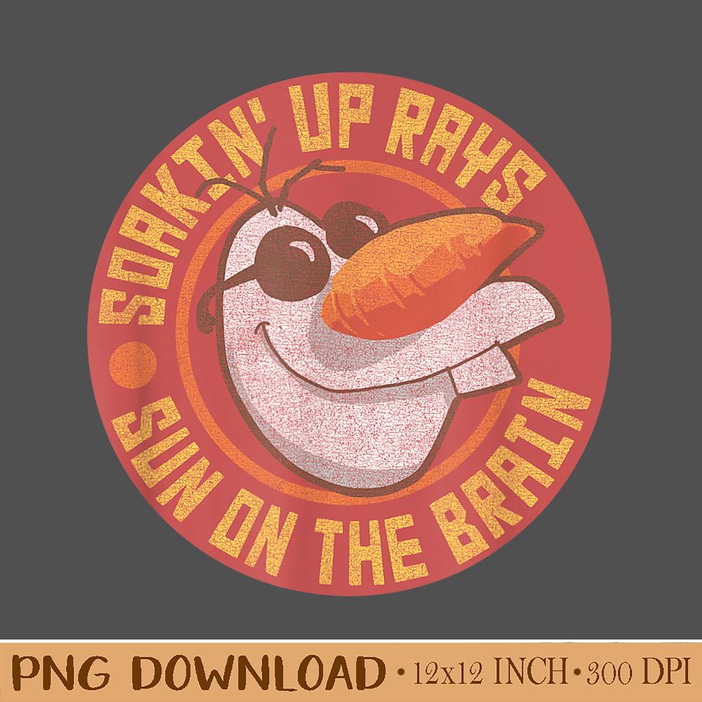 Disney Frozen Olaf Sun on the Brain Retro Design PNG. Instan | Inspire ...