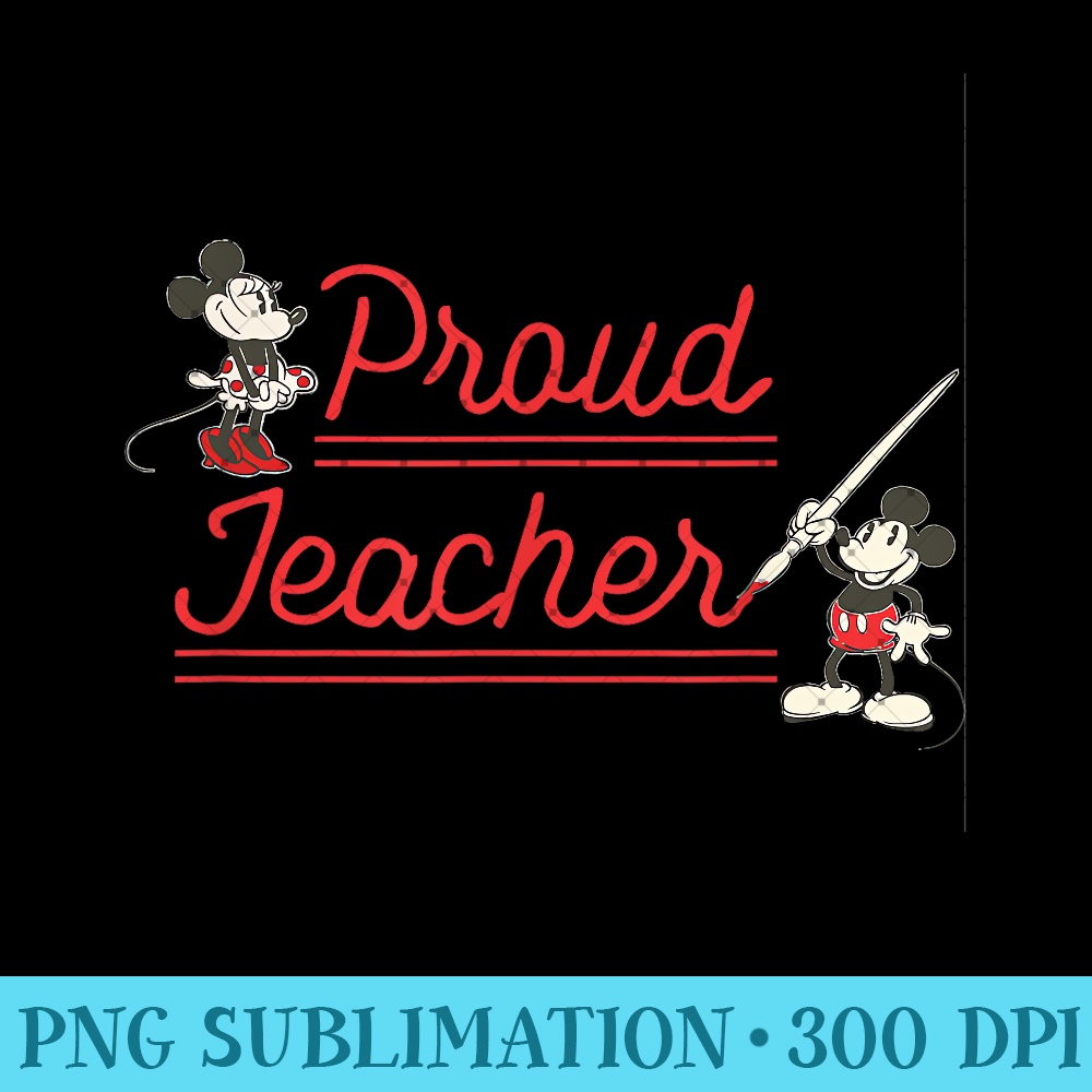 Disney Classic Mickey and Minnie Mouse Proud Teacher Retro - - Inspire ...