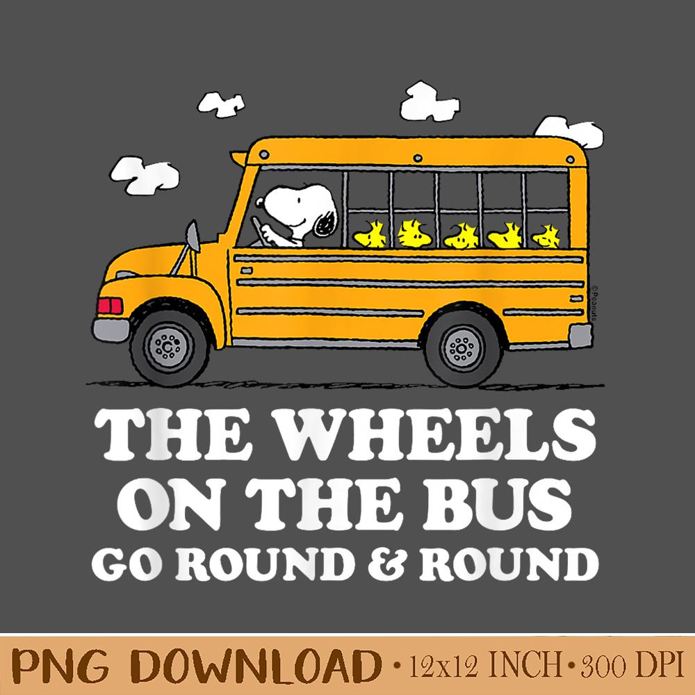 Peanuts Wheels On The Bus Back To School Design PNG. Instant | Inspire ...