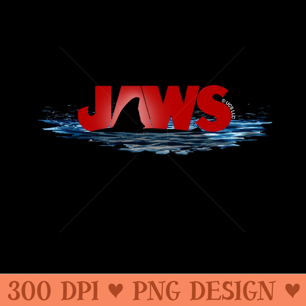 JAWS LOGO with GREAT WHITE SHARK FIN EMERGING FROM THE OCEAN | Inspire ...