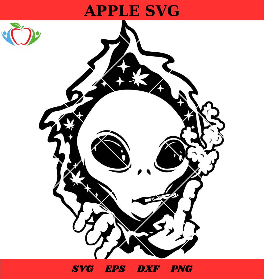 Alien Fuckk Smoking Joint Svg, Alien Smoking Weed Svg | Inspire Uplift