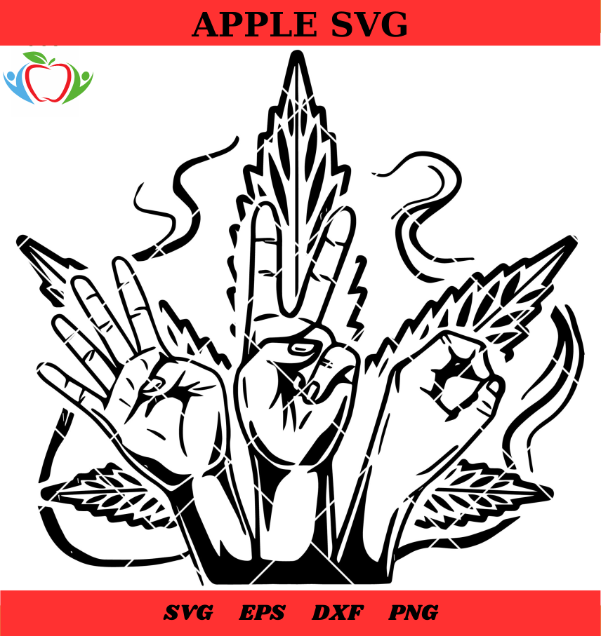 Cannabis 420 Hand Signs Svg, Marijuana Hand Svg | Inspire Uplift