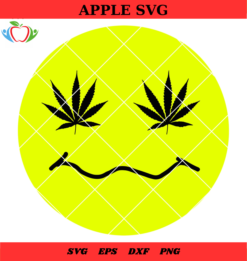 Cannabis Face Svg, Funny Weed Emoji Sticker by October Angel | Inspire ...
