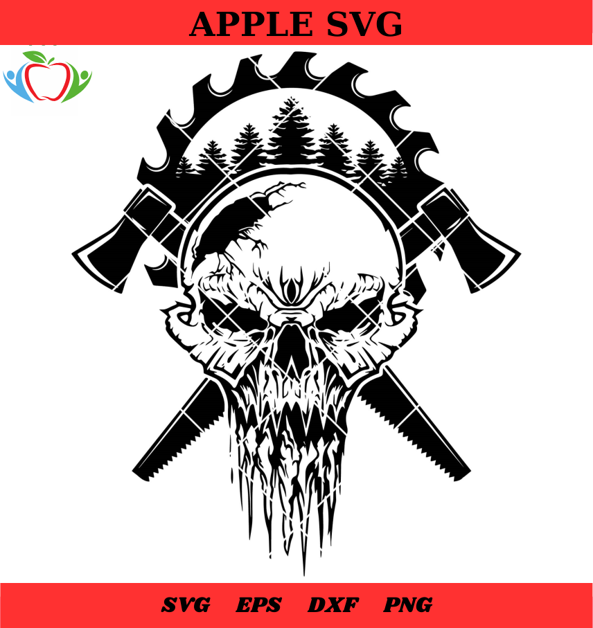 Skull Lumberjack Svg, Wood Saw Blade Svg, Logger Svg | Inspire Uplift