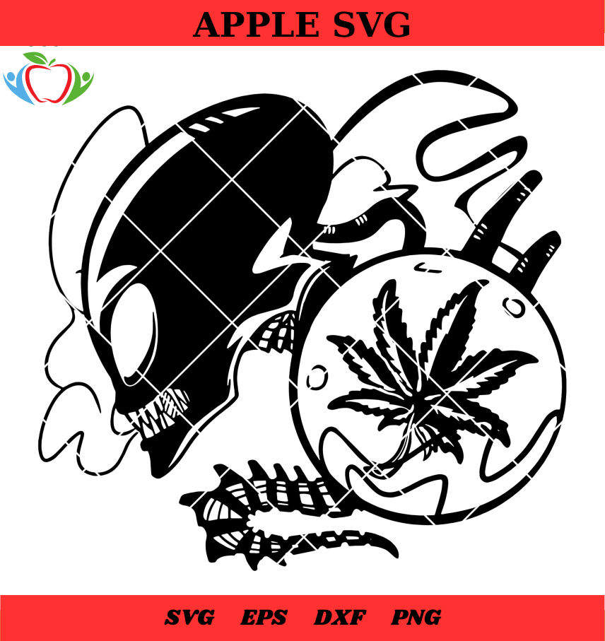 Smoking Alien Weed svg, Alien Smoking Cannabis svg | Inspire Uplift