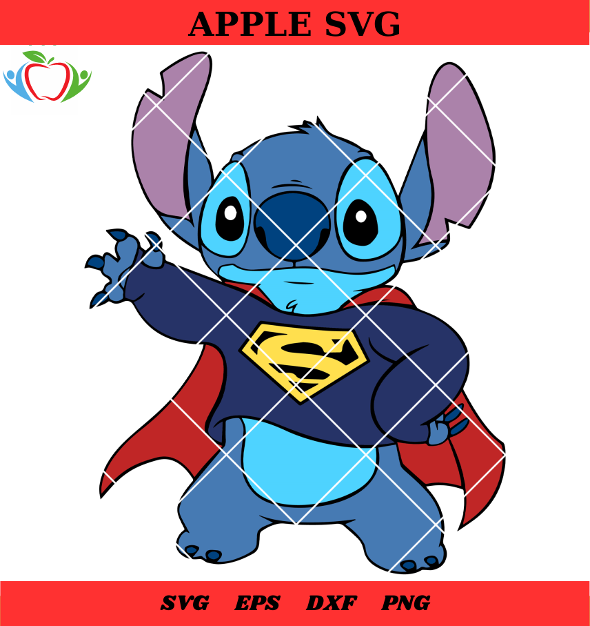 Stitch Superman Svg, Stitch Wearing Red Cloak Svg, Superman - Inspire ...
