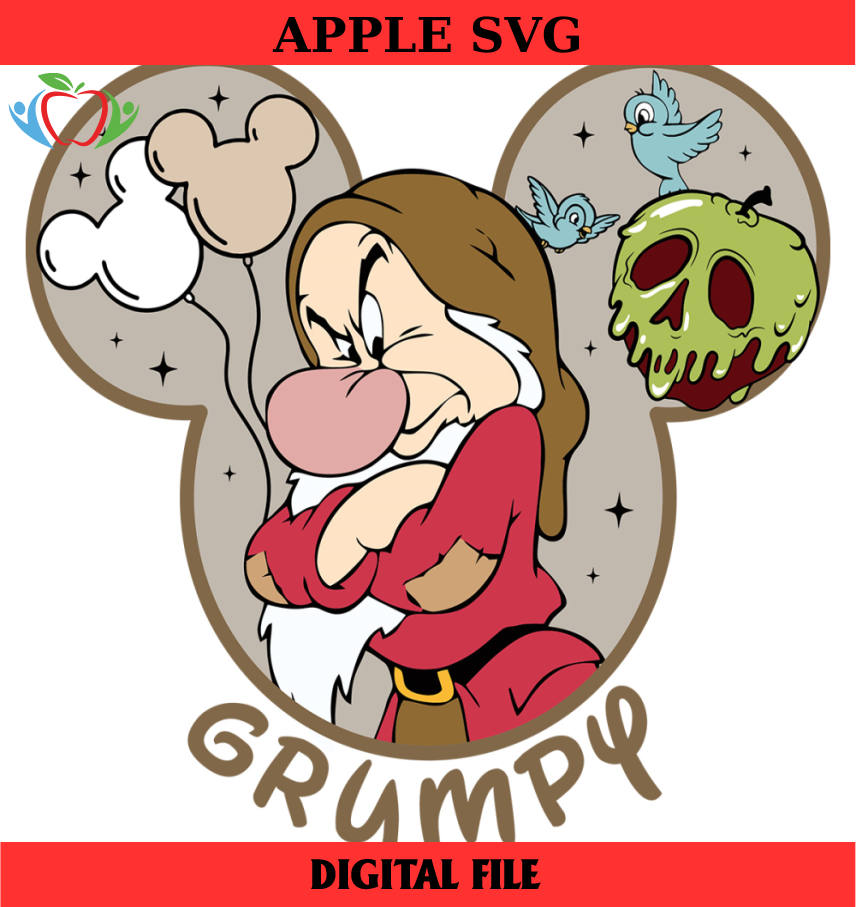 Grumpy The 7 Dwarfs Mickey Mouse Head SVG, Disney Svg ,Disne - Inspire ...