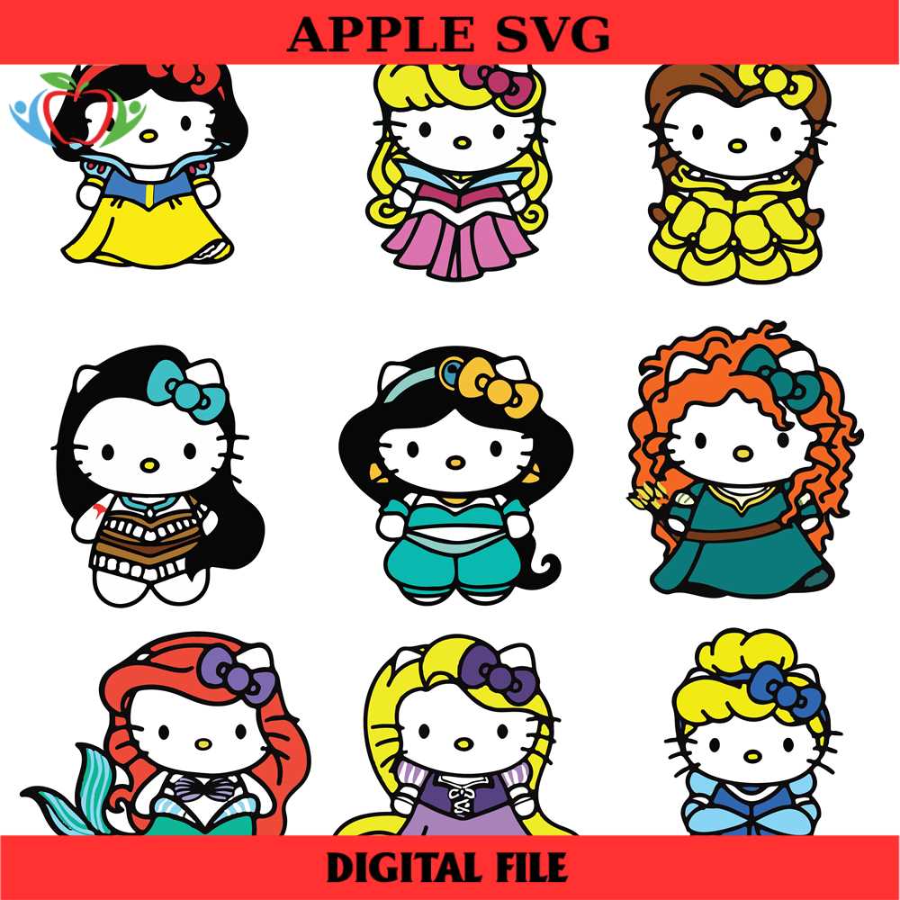 Hello Kitty Disney Princess Svg, Hello Kitty Svg, Ariel Svg, - Inspire ...