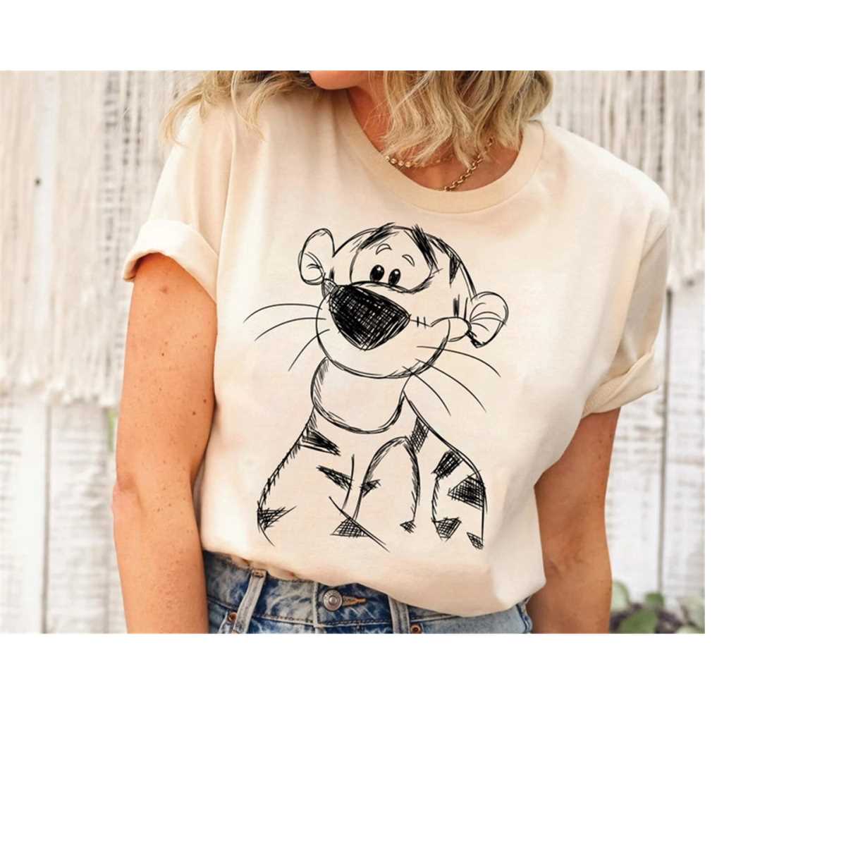Disney Tigger Sketch Portrait Shirt, Cute Winnie The Pooh Sh | Inspire ...
