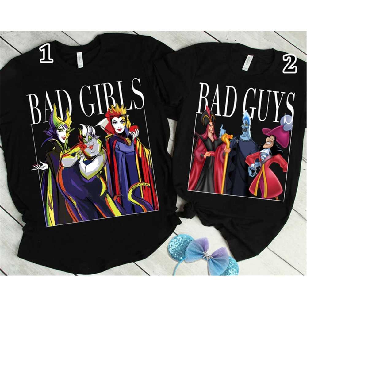 Disney Villains Bad Girls Bad Guys Group Shot Painted Graphi | Inspire ...