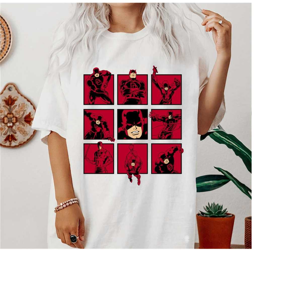 Marvel Daredevil The Faces of The Man With No Fear Tshirt, D | Inspire ...