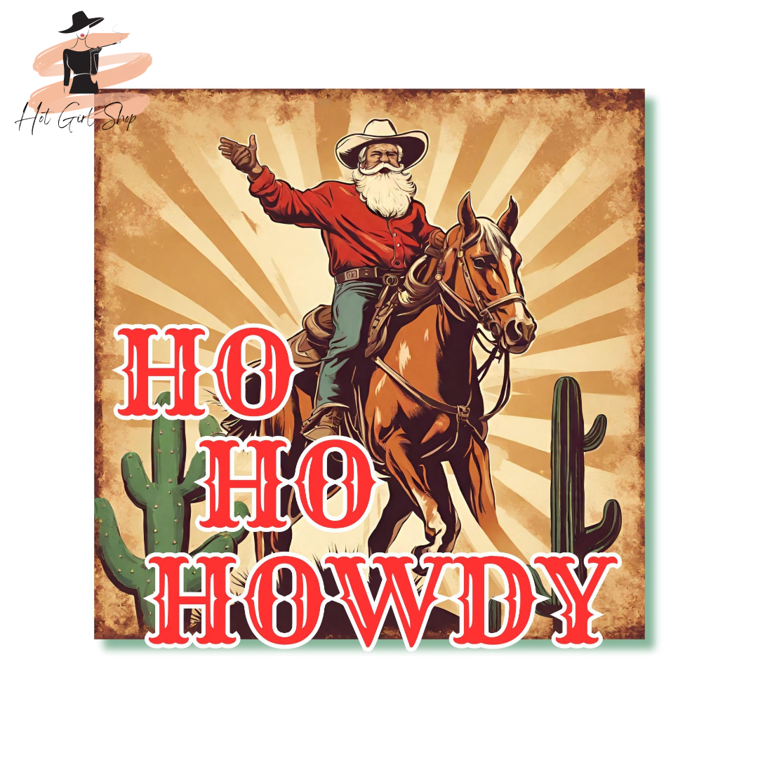 Ho Ho Howdy Cowboy Santa PNG Sublimation Digital Design Down | Inspire ...