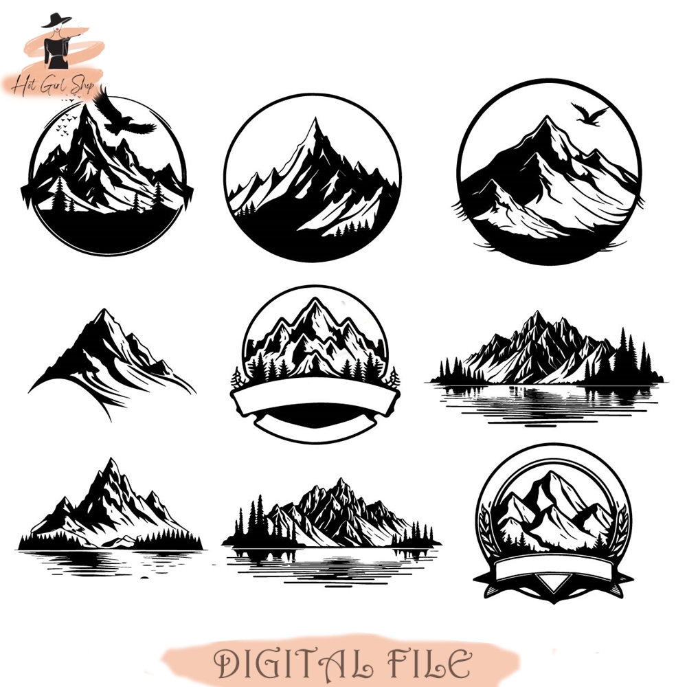 Mountain Svg Bundle, Mountain Clipart, Mountain Svg Cut File | Inspire ...
