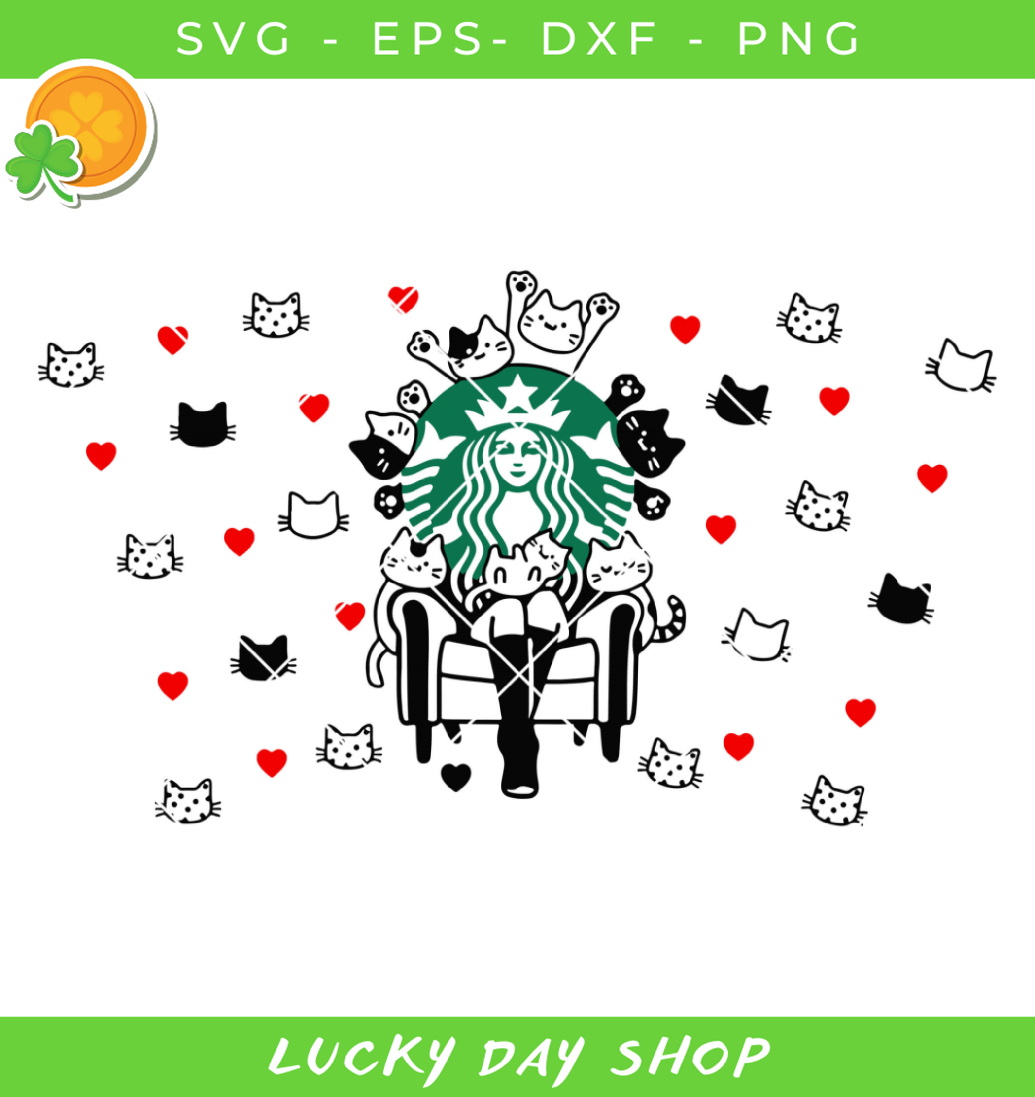 Cat Face Love Starbucks Svg, Cat Starbuck Svg, Starbucks Gra | Inspire ...