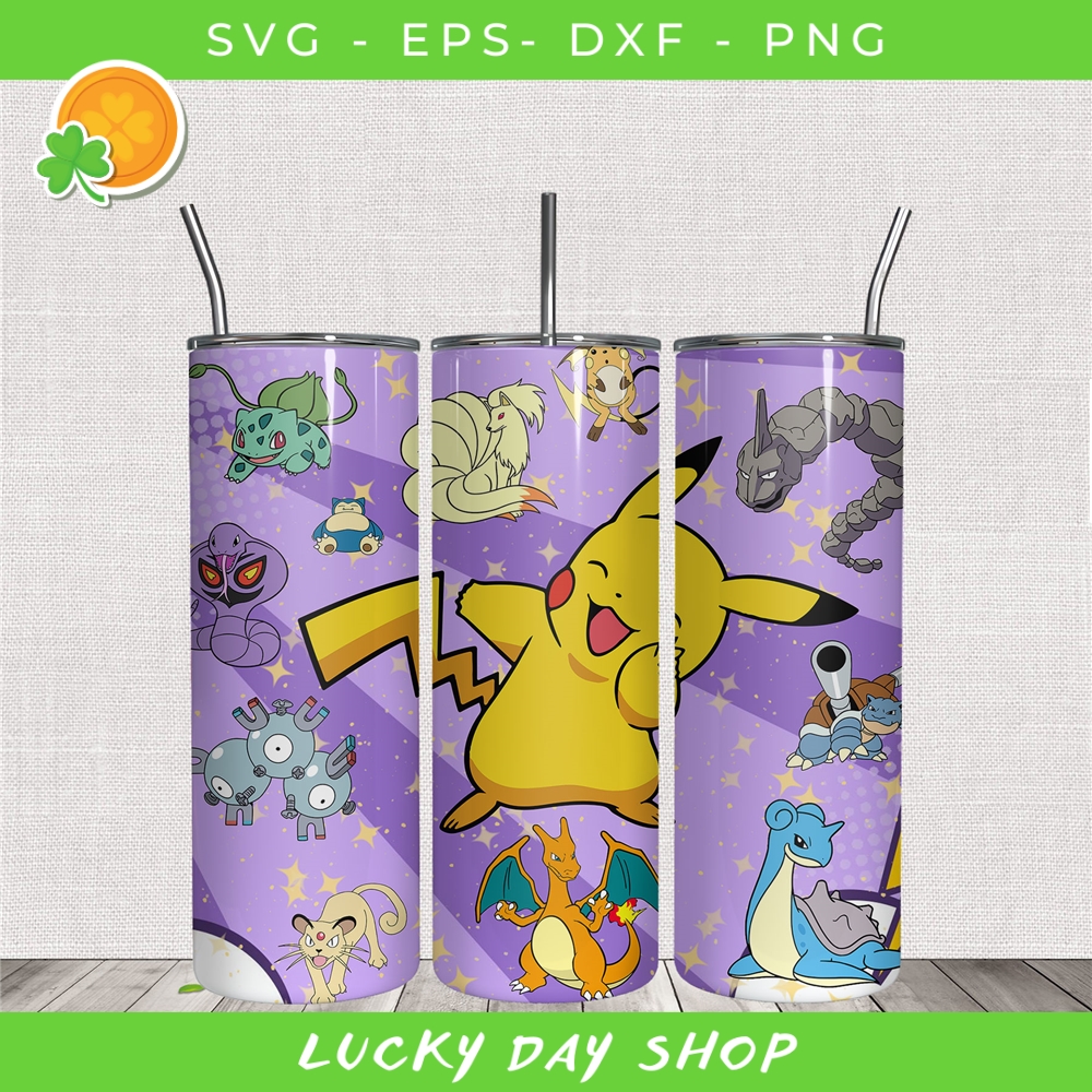 Pokemon Design Pikachu Tumbler Sublimation PNG | Inspire Uplift