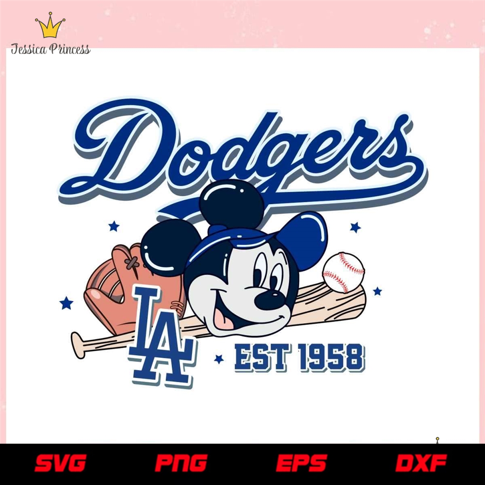 LA Dodgers Est 1958 Mickey Baseball ,Trending, Mothers day s - Inspire ...
