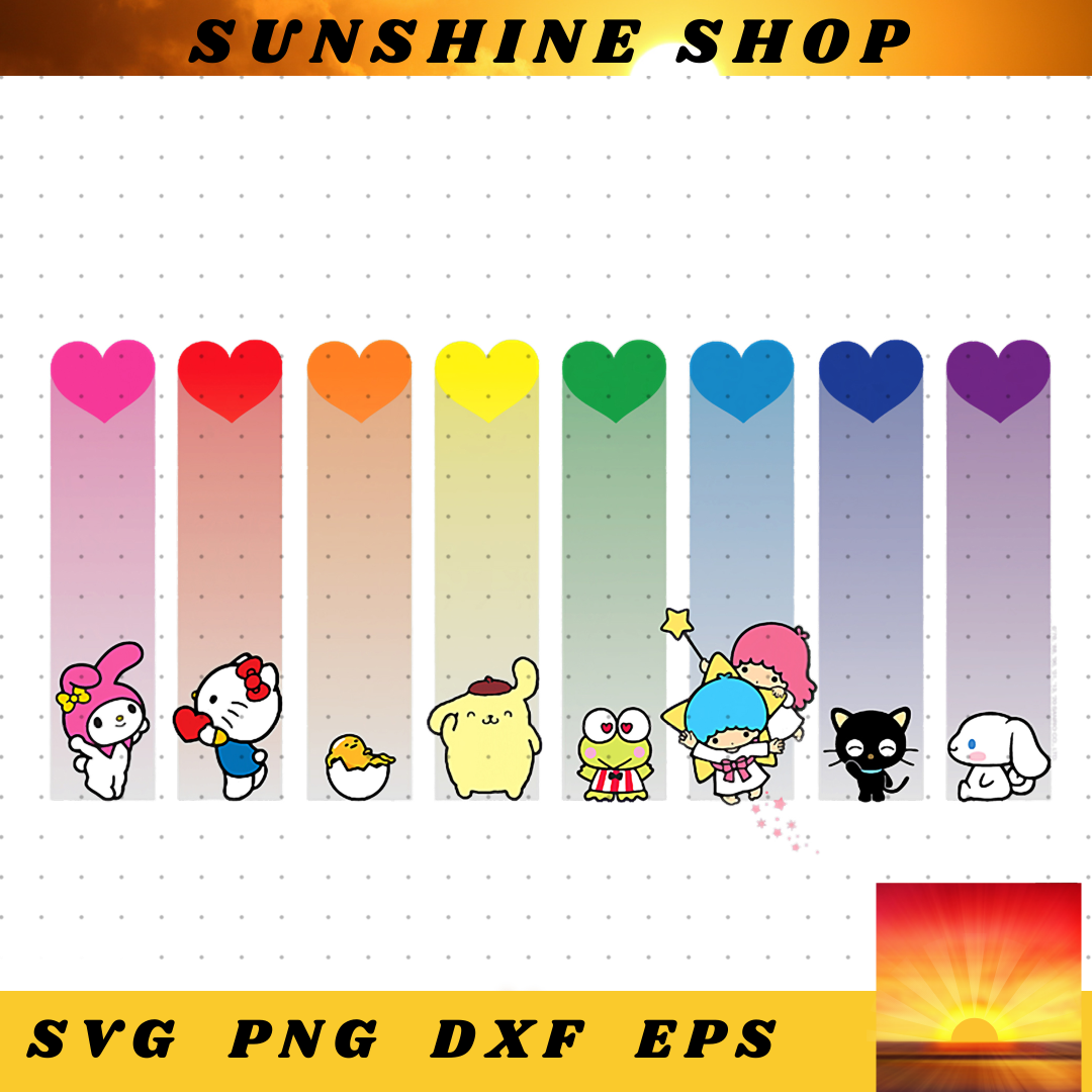 Hello Kitty and Friends Sanrio Rainbow PNG Download file - Inspire Uplift