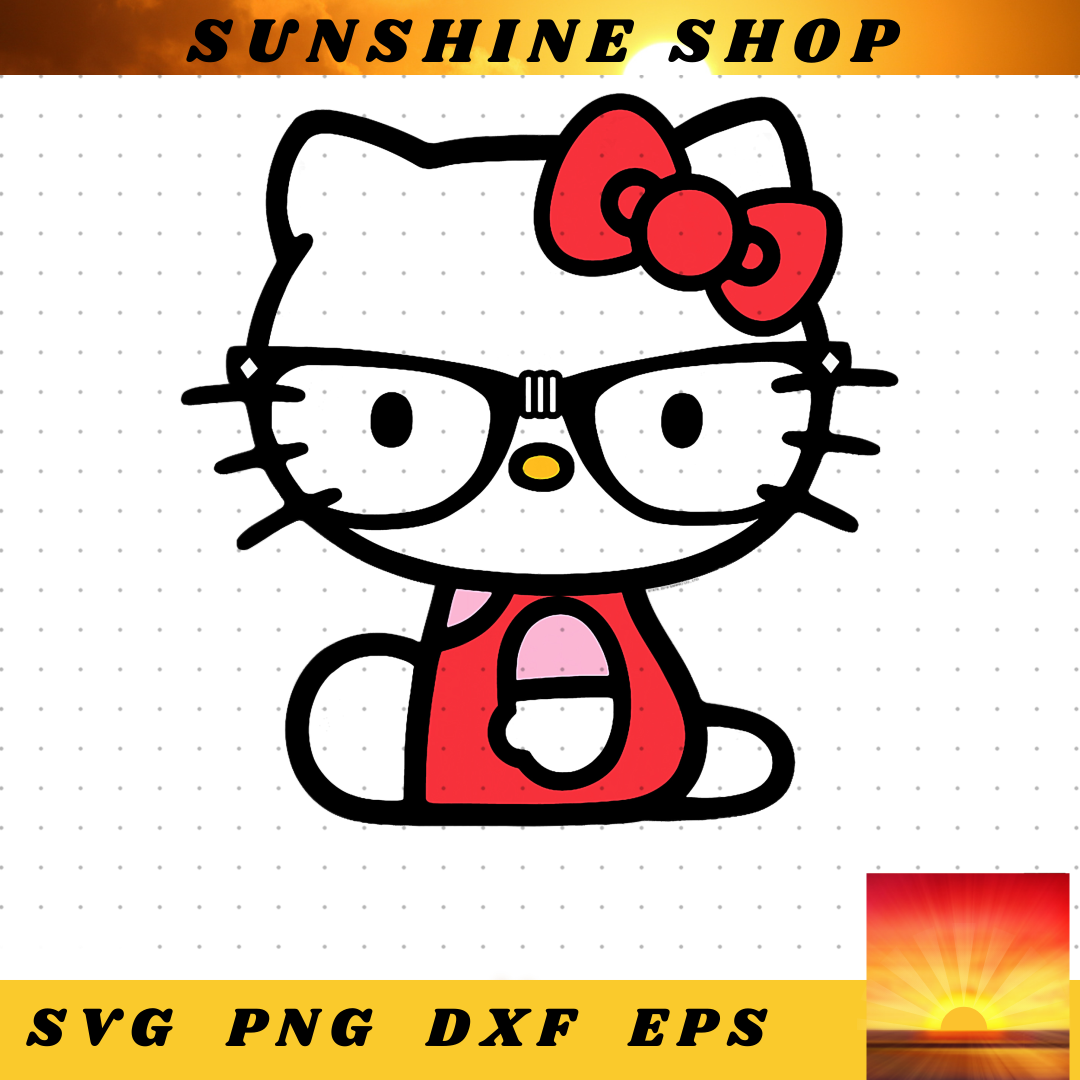 Hello Kitty Nerd Glasses PNG Download copy - Inspire Uplift