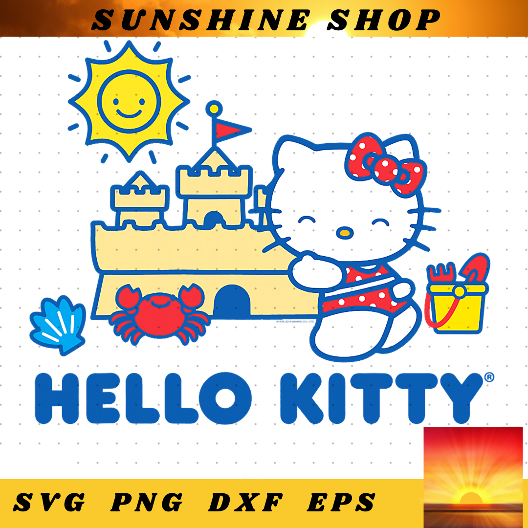 Hello Kitty Summer Beach Sandcastle png, digital download, i - Inspire ...