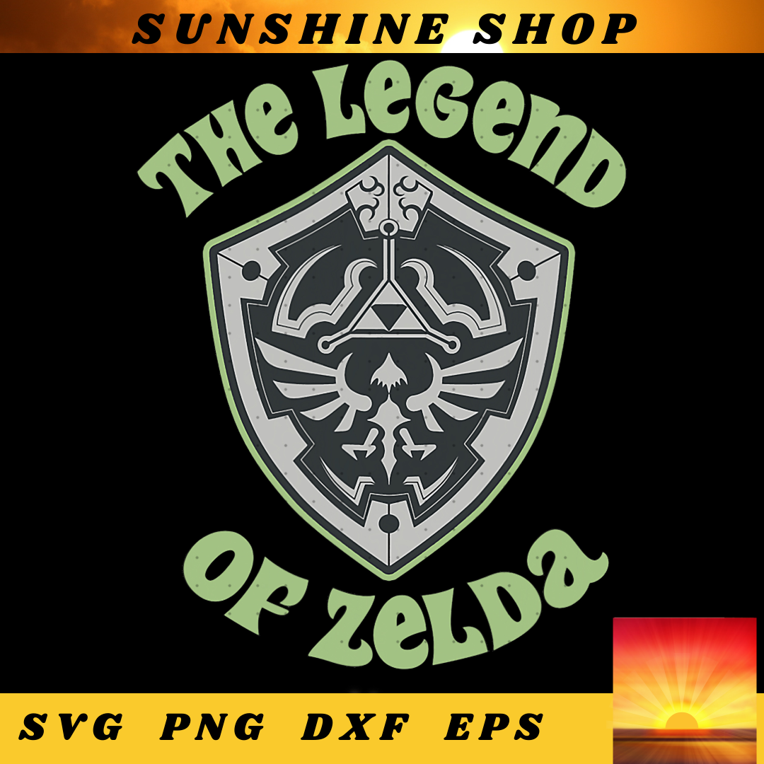 Legend of Zelda Hylian Shield Green Font png, digital downlo | Inspire ...