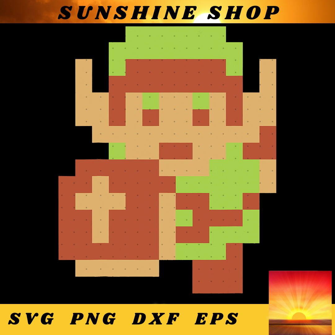 Nintendo Zelda Classic NES 8-Bit Pixelated Link png, digital | Inspire ...