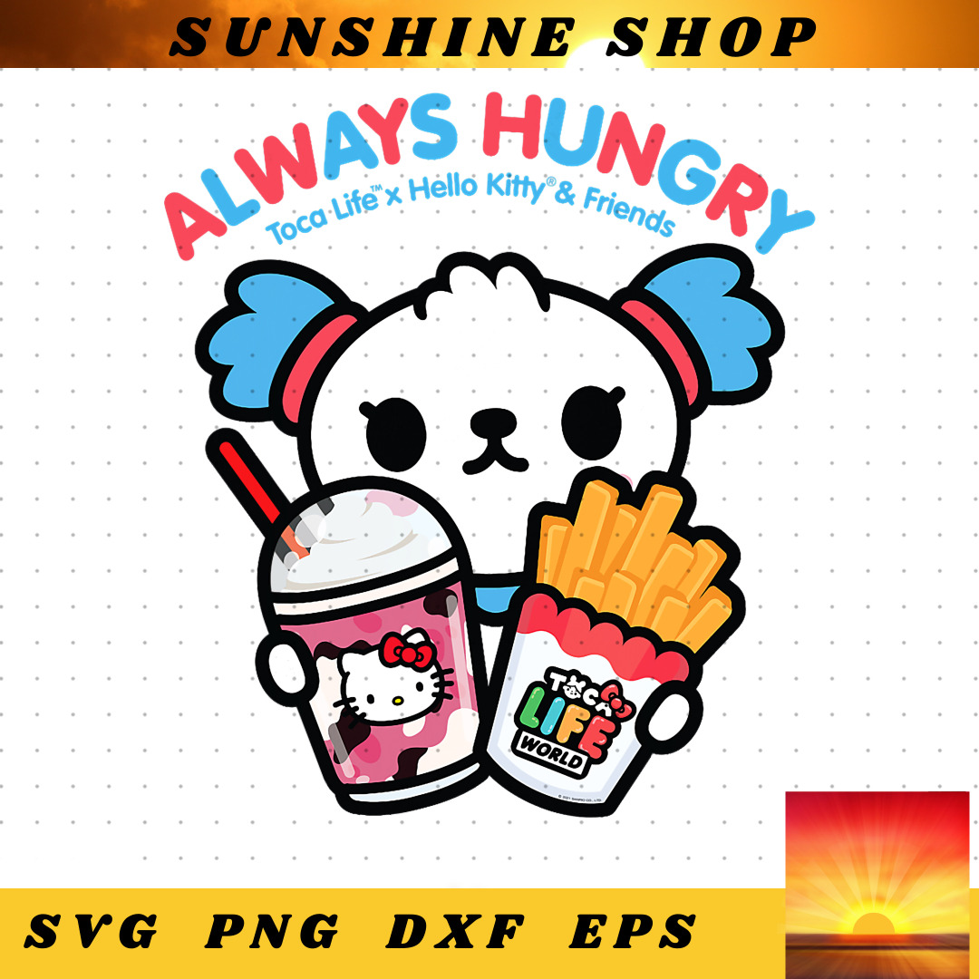 Toca Life x Hello Kitty _ Friends ALWAYS HUNGRY png, digital | Inspire ...