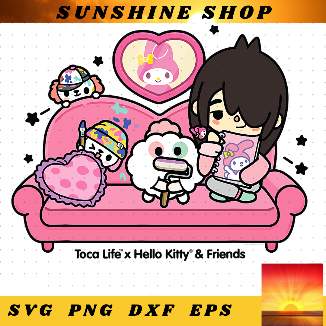 Toca Life x Hello Kitty _ Friends MY MELODY COUCH png, digit | Inspire ...