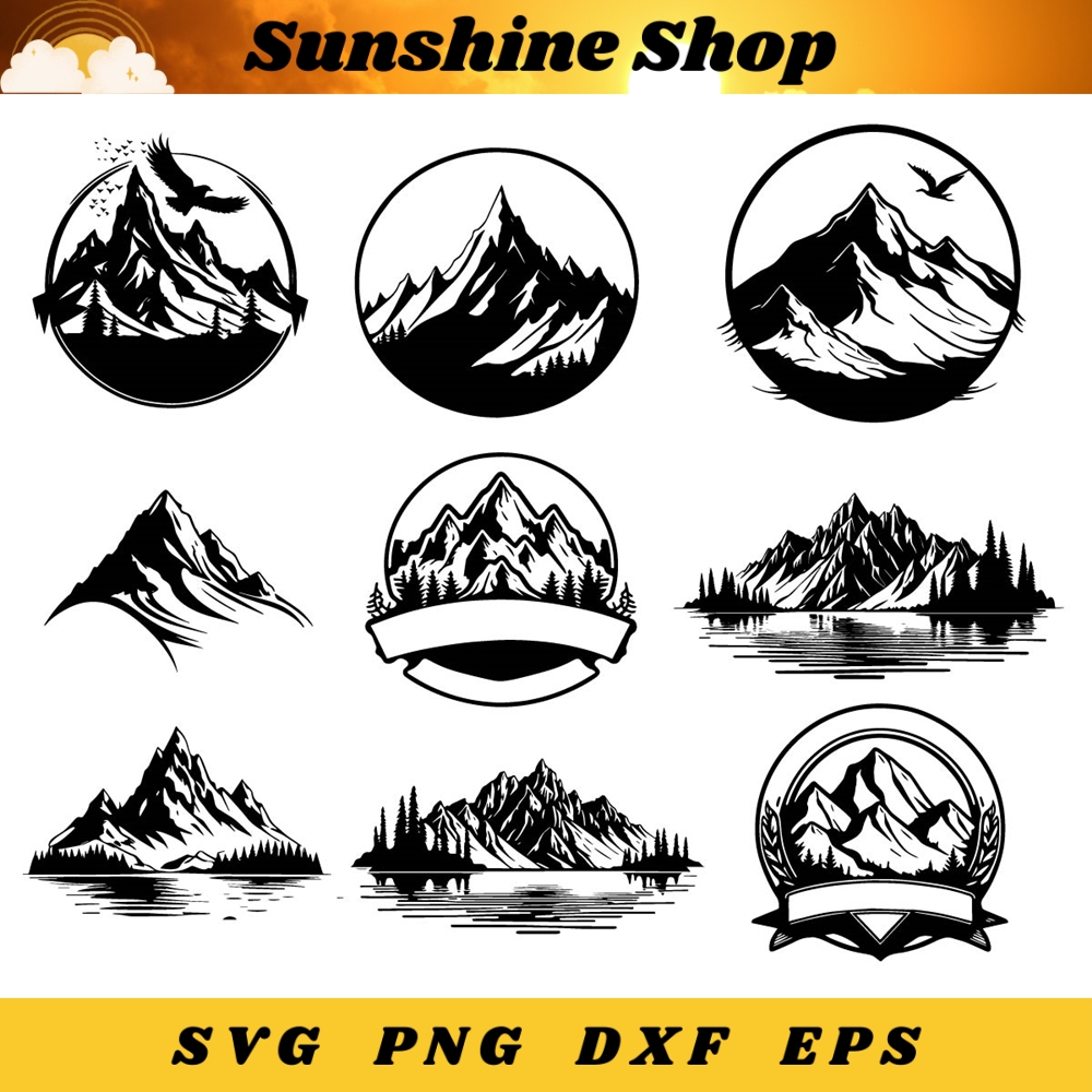 Mountain Svg Bundle, Mountain Clipart, Mountain Svg Cut File | Inspire ...