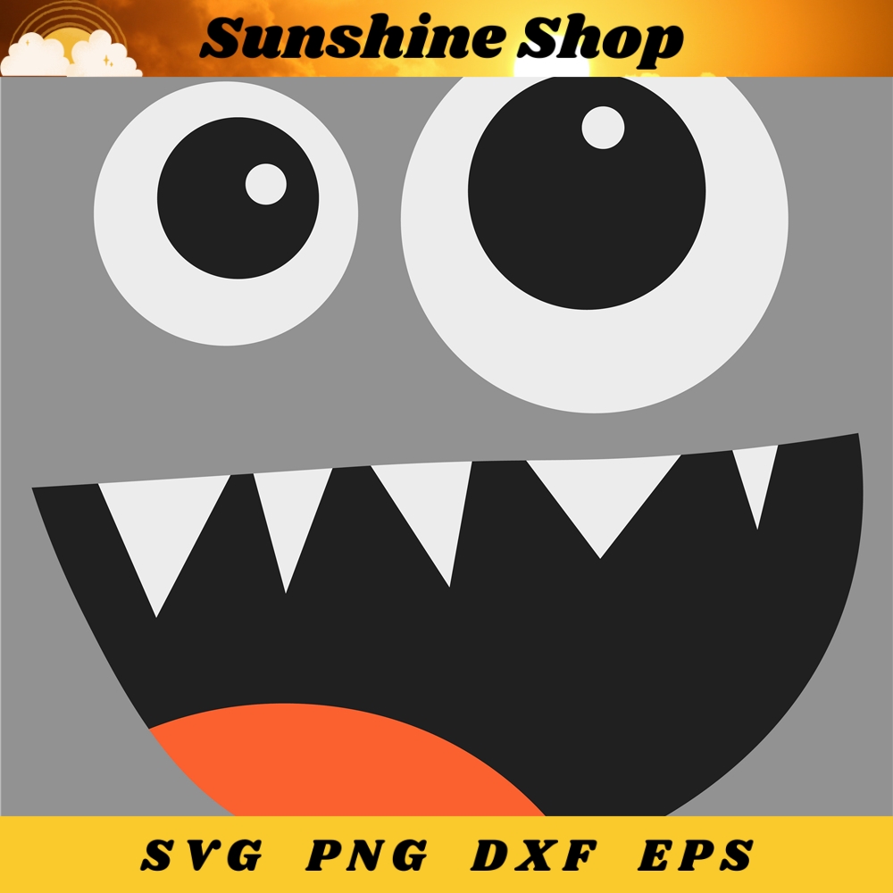 Monster Face Svg, Funny Monster Face Halloween Svg, Monster | Inspire ...