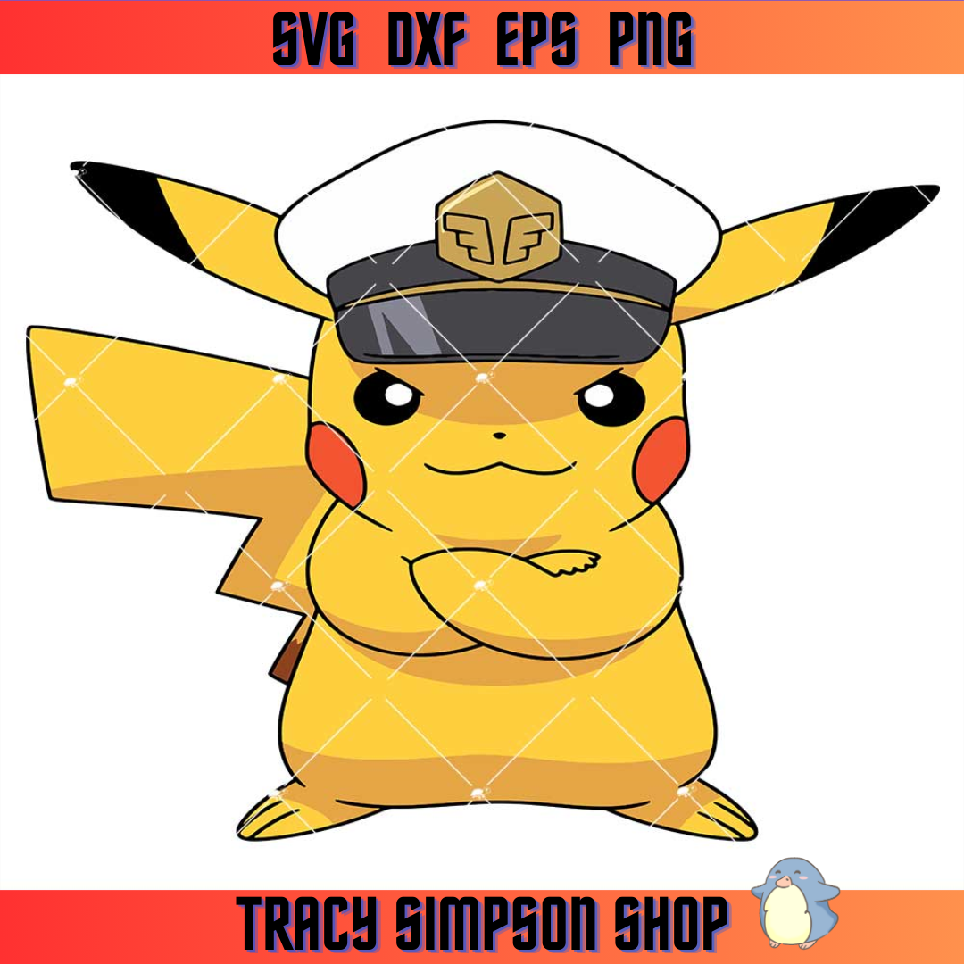 Captain Pikachu Svg, Pikachu Pokemon Svg, Cute Pikachu Svg - Inspire Uplift