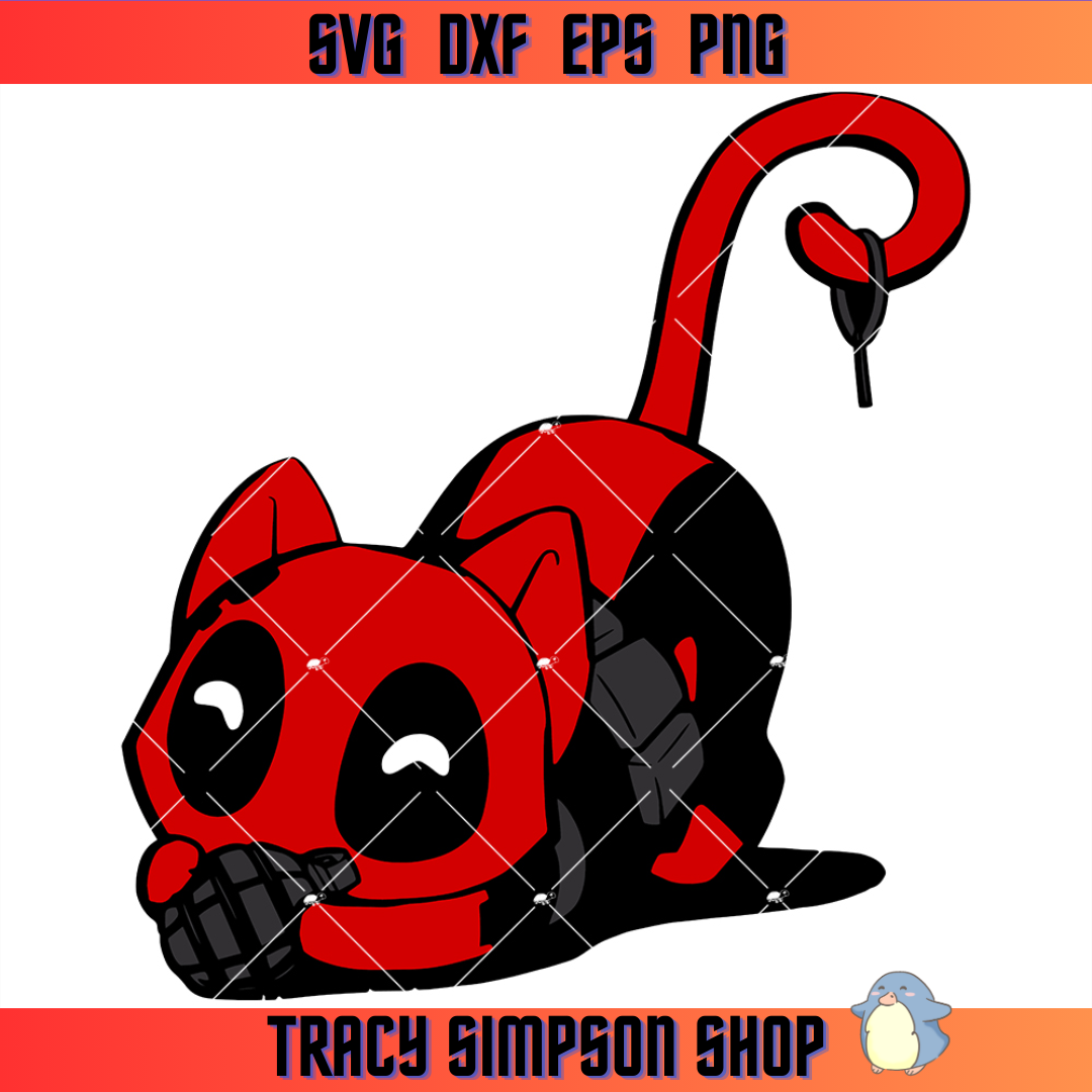 Deadpool Cat Svg, Funny Cat Superhero Svg, Funny Deadpool | Inspire Uplift