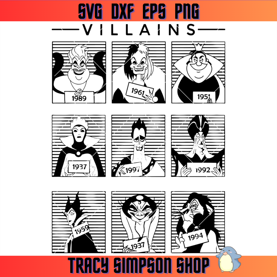 Disney Villains Svg, Villains Friends Svg, Disney Cartoon | Inspire Uplift