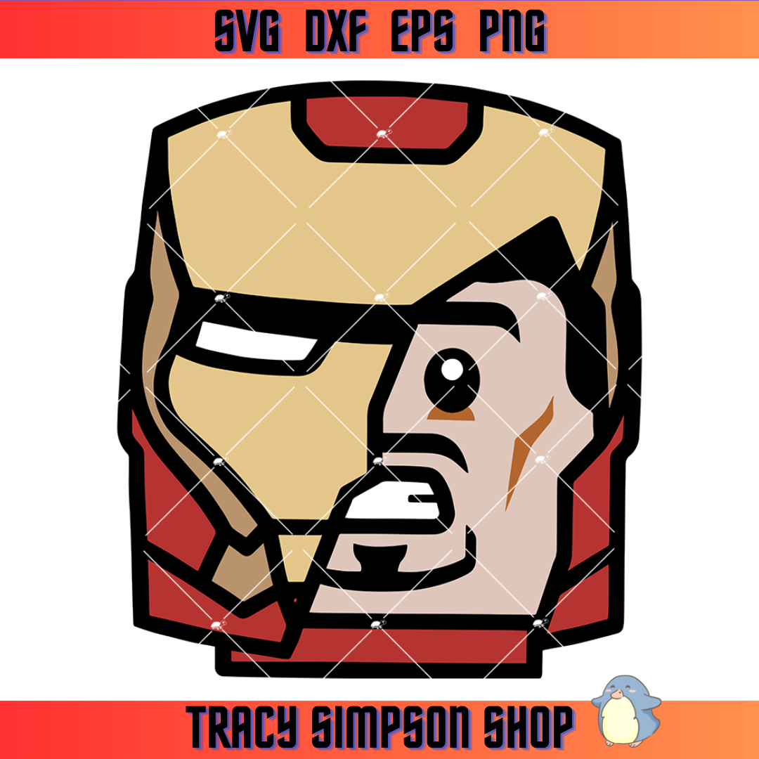 Iron Man Tony Minifigure Head Svg, Building Brick Lego Svg | Inspire Uplift