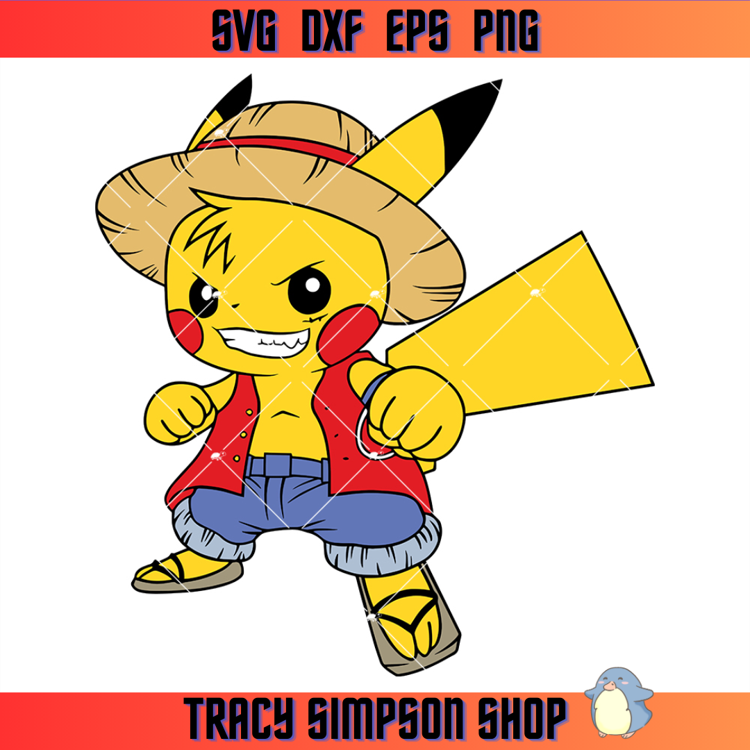 Monkey D. Luffy Pikachu Svg, Funny Pikachu Svg, One Piece - Inspire Uplift