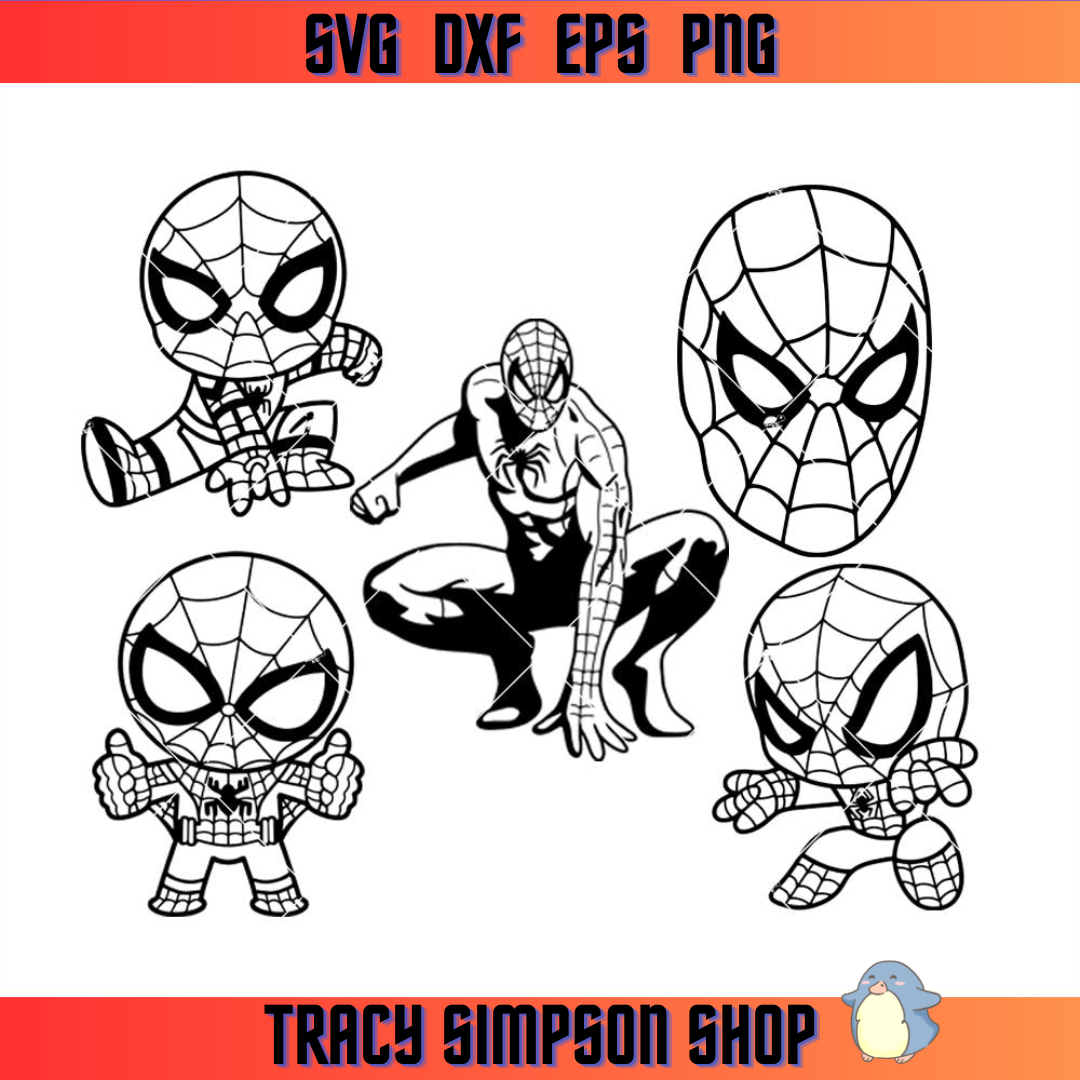Superhero Spider Bundle Svg, Spiderman Cartoon Svg, Baby - Inspire Uplift