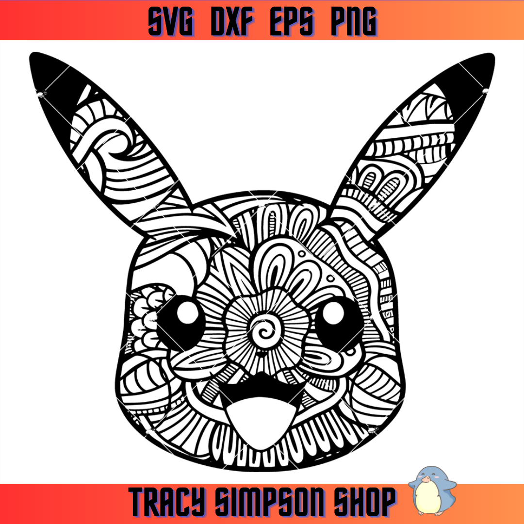 Tribal Pikachu Tattoo Art Svg, Pikachu Mandala Svg, Pokemon - Inspire ...