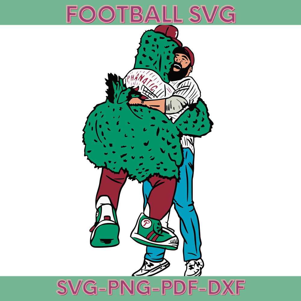 Jason Kelce and Philly Phanatic Hug SVG, Philly Mascots SVG, | Inspire ...