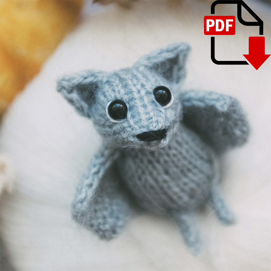 Tiny Bat knitting pattern. Knitted amigurumi bat miniature s - Inspire ...