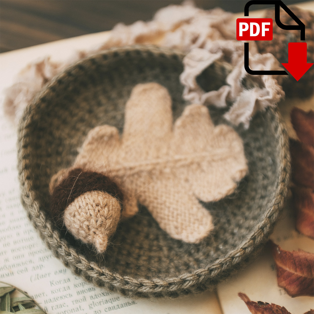 My perfect Oak Leaf knitting pattern. Knitted acorn miniatur | Inspire ...