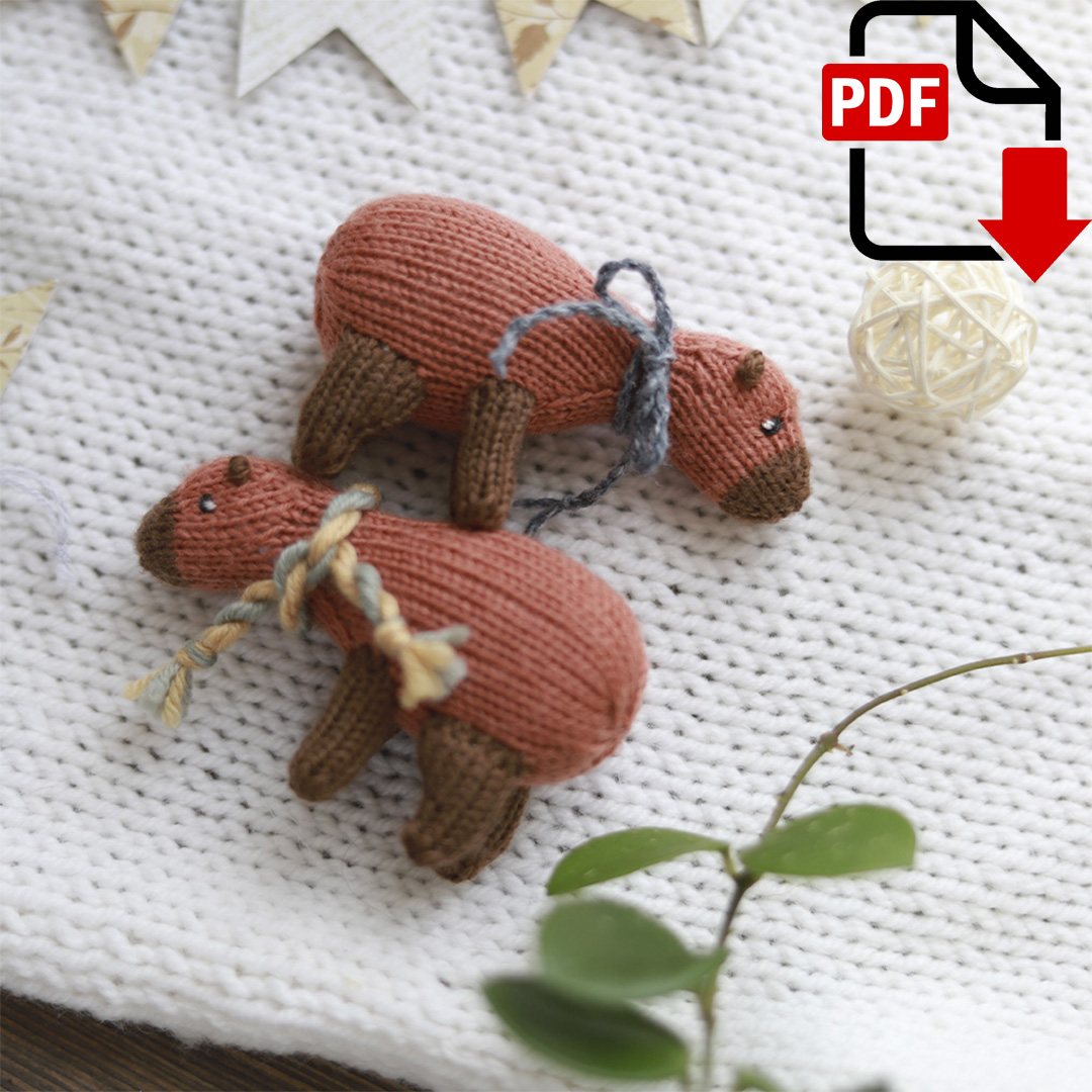 Capybara knitting pattern. Amigurumi water pig. Cute rodent | Inspire ...