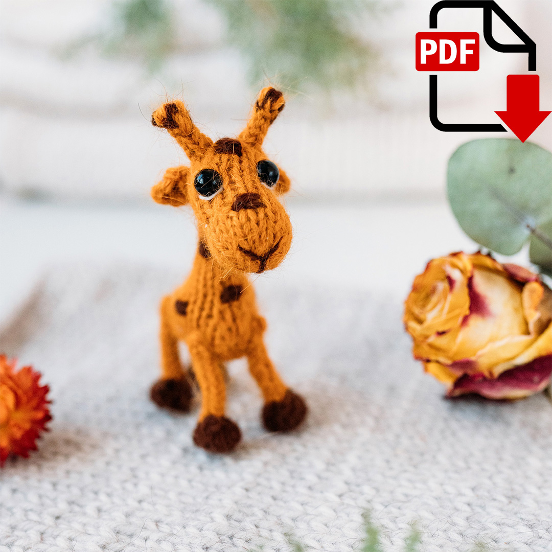 Tiny Giraffe knitting pattern. Knitted amigurumi giraffe min - Inspire ...