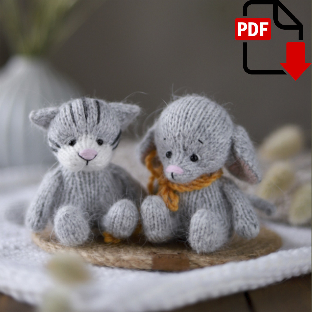 Knitted kitten and mouse. Knitting pattern in English and Ru - Inspire ...