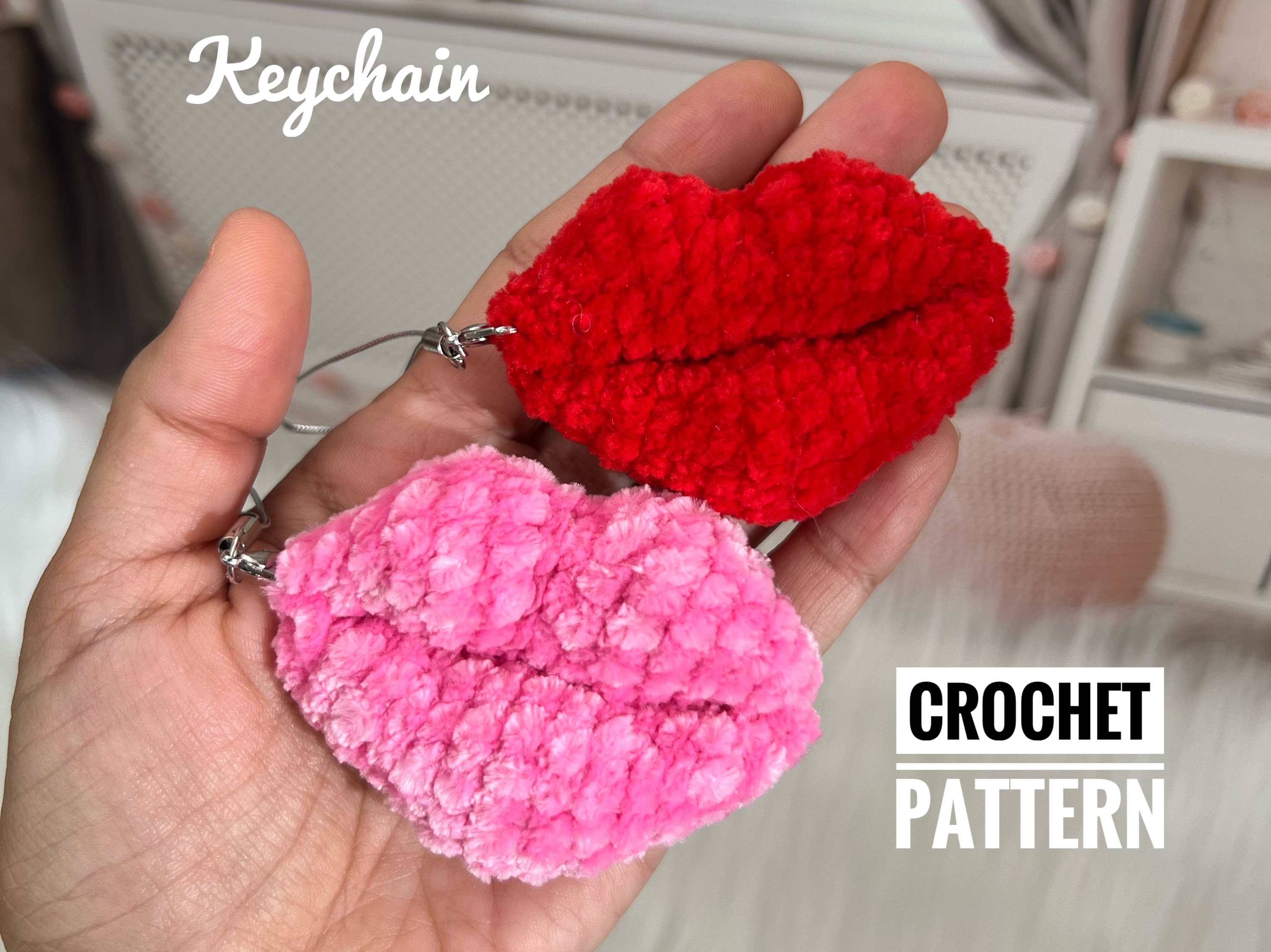 CROCHET PATTERN Keychain lips toy - Amigurumi tutorial PDF f | Inspire ...