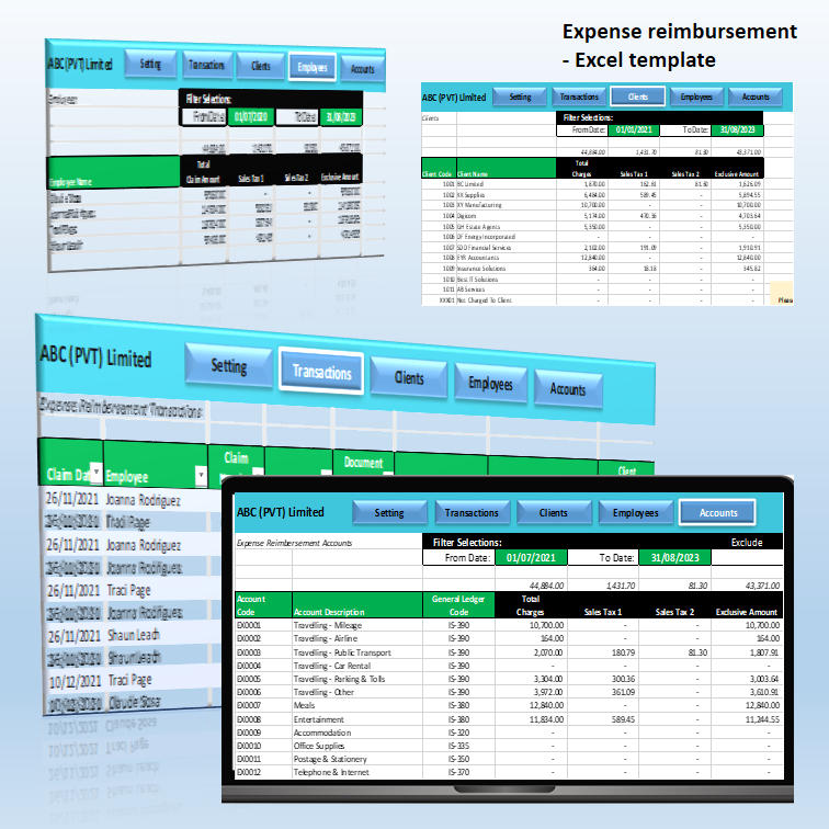 Expense reimbursement - Excel template | Inspire Uplift