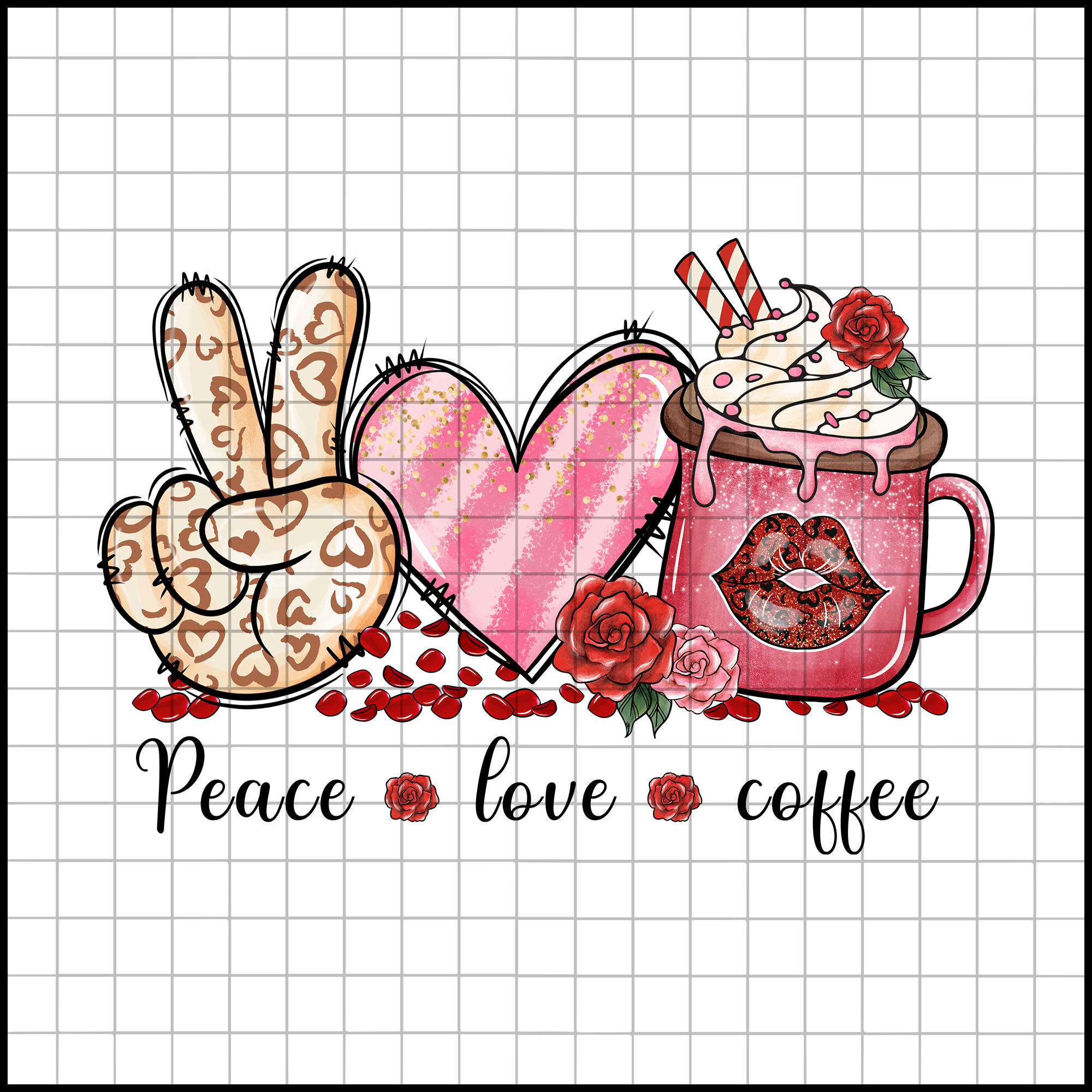 Peace love Coffee PNG, Love Coffee PNG, Coffee Is My Valenti | Inspire ...
