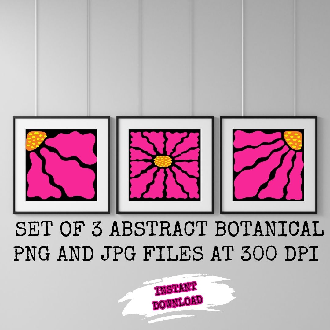 Abstract Botanical Wall Art, Set of 3 Abstract Botanical | Inspire Uplift