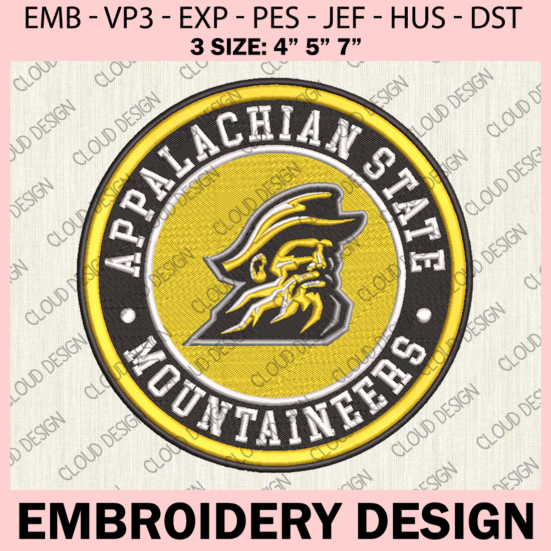 Appalachian State Mountaineers NCAA Embroidery Design, Mount - Inspire ...