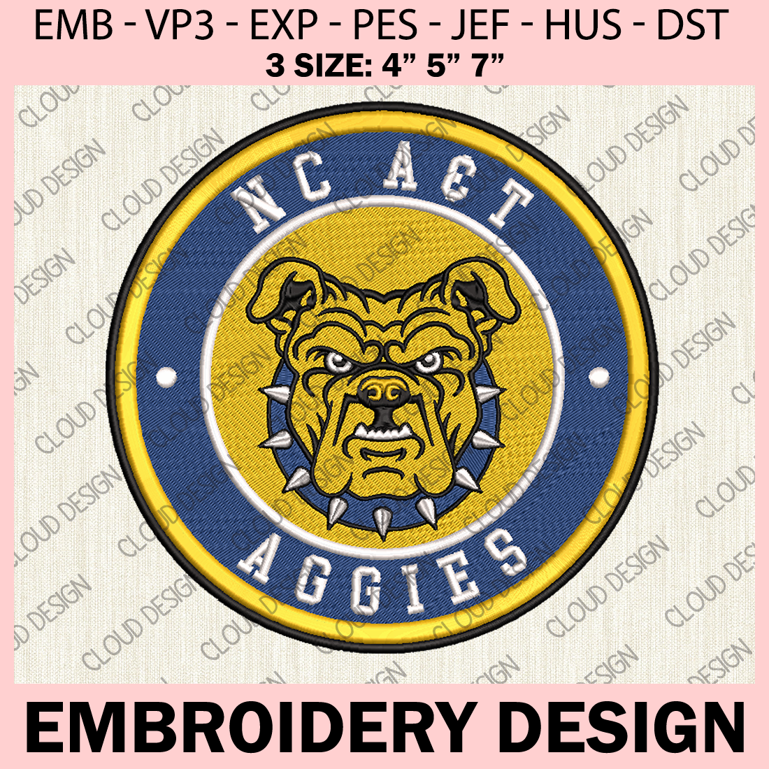 North Carolina A&T Aggies NCAA Embroidery Design, NC A&T Agg | Inspire ...