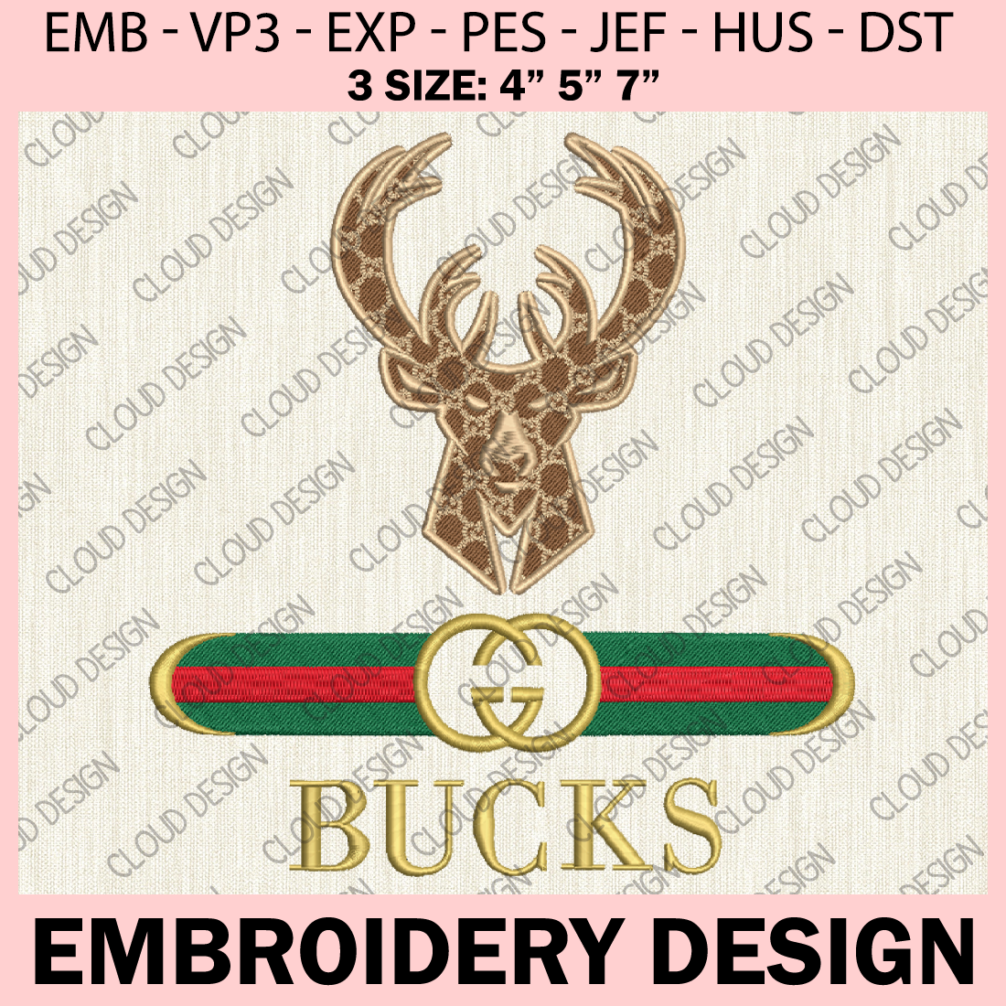 Gucci Milwaukee Bucks NBA Embroidery Design, Bucks Logo Embr | Inspire Uplift